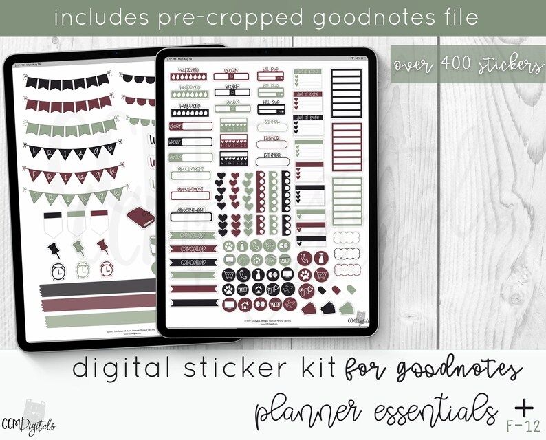 Digital Planner Dates Days Months Stickers Goodnotes - Etsy