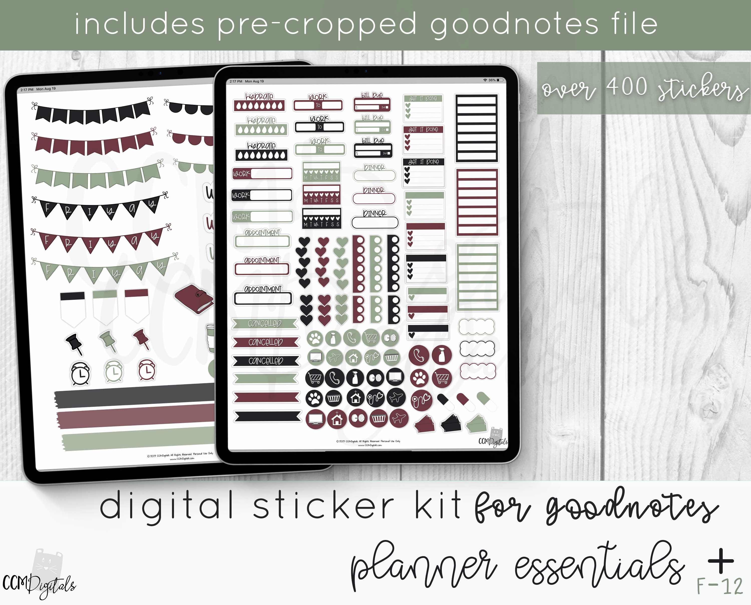 Digital Planner Dates Days Months Stickers Goodnotes - Etsy
