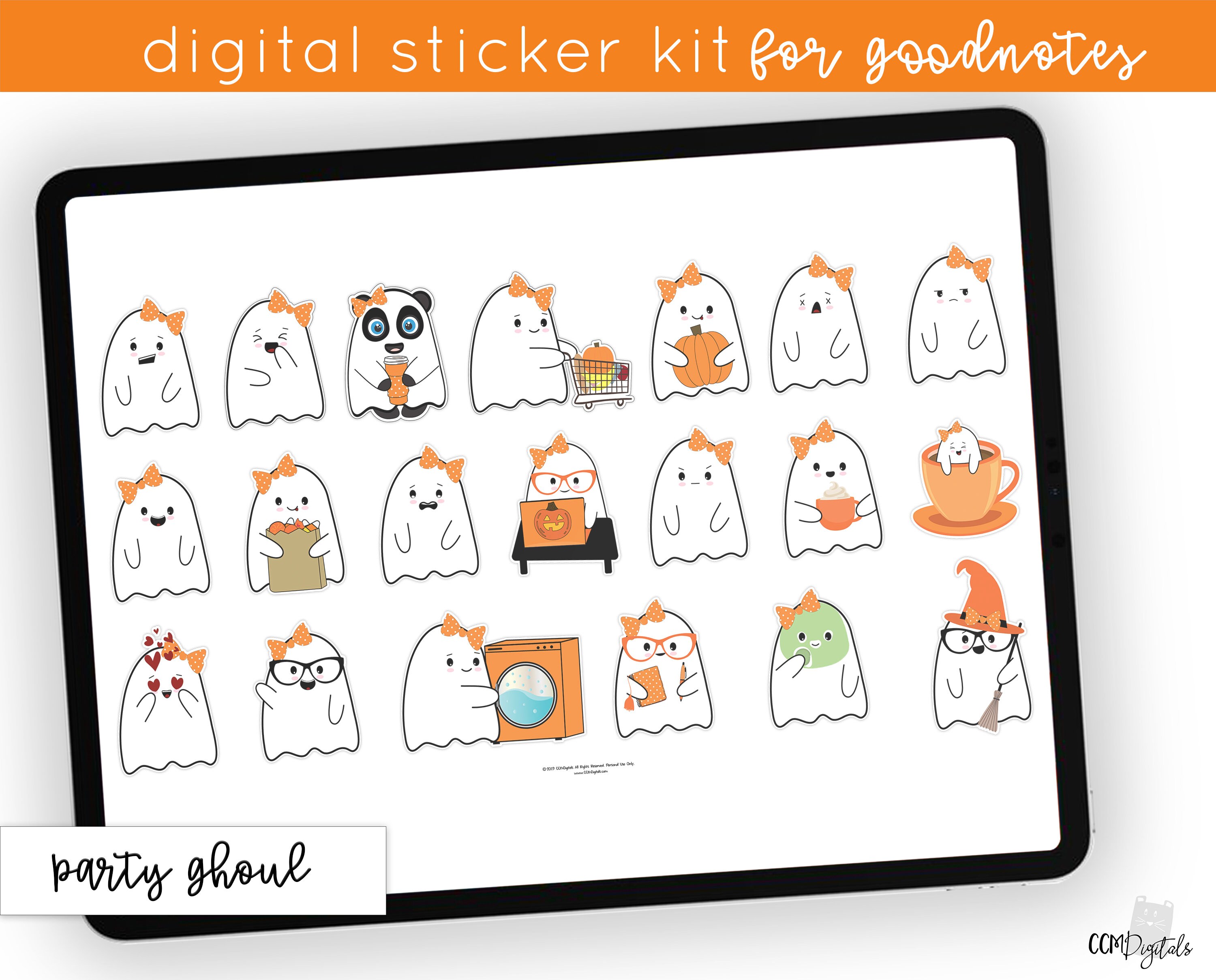 Halloween Ghost Fall Digital Planner Stickers | Digital Stickers for ...