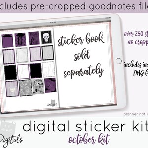 Halloween Oct 2018 Digital Planner Stickers | Purple and Black Witch ...