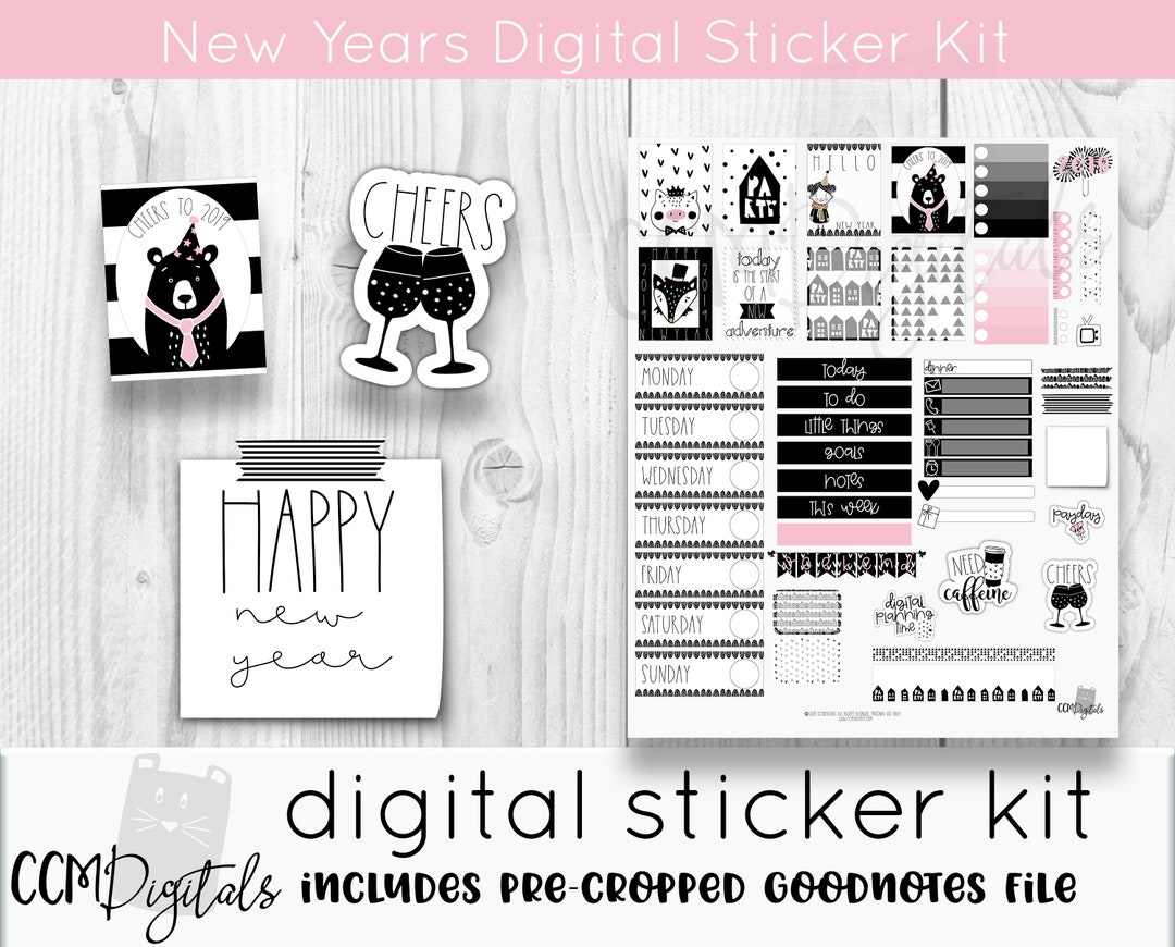 New Years '18 Digital Planner Stickers - Etsy