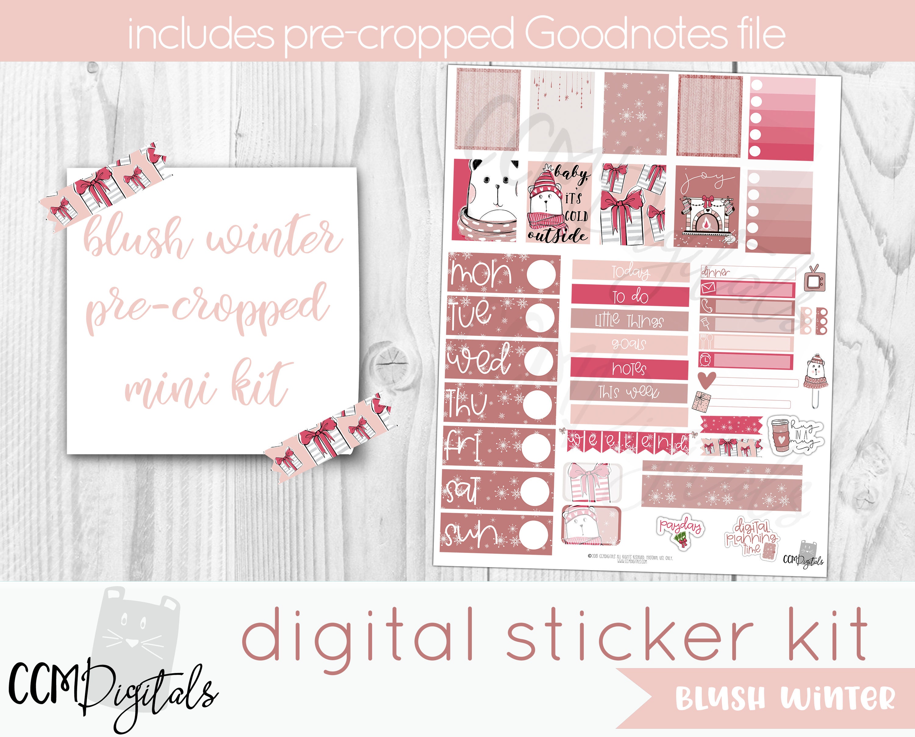 Winter Digital Planner Stickers | Goodnotes Stickers | iPad Digital ...