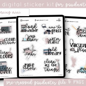 Digital Planner Stickers - Chores Mini Kit | PNG Stickers for Goodnotes ...