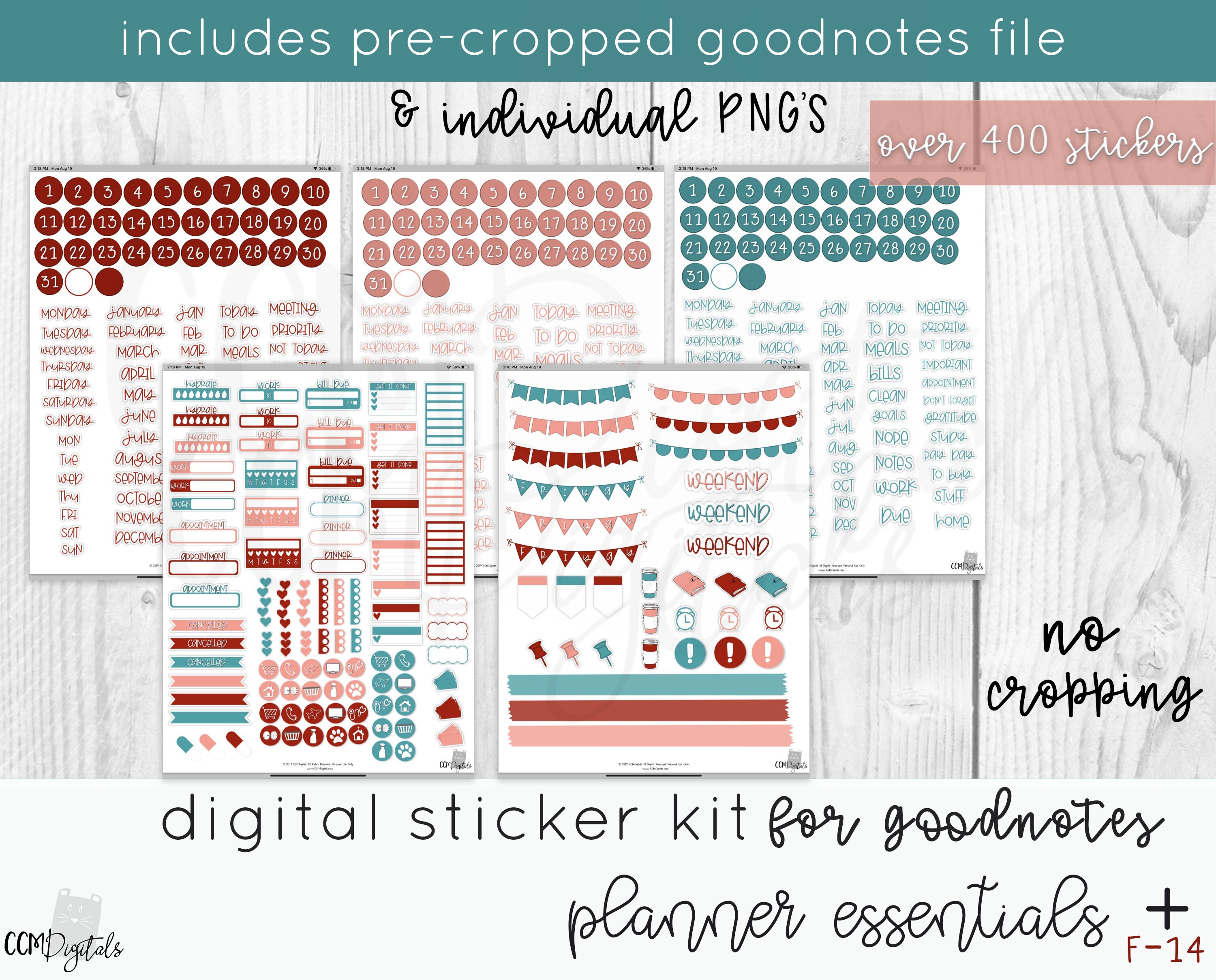 Digital Planner Dates Days Months Stickers Goodnotes | Etsy