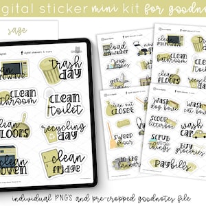Digital Planner Stickers - Chores Mini Kit | PNG Stickers for Goodnotes ...