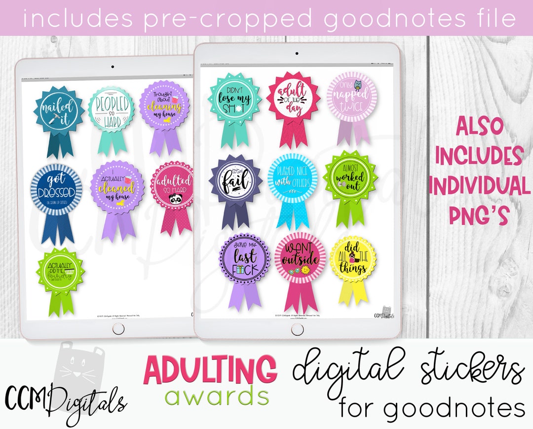Adulting Awards Digital Planner Stickers | A Fun Mini Digital Sticker ...