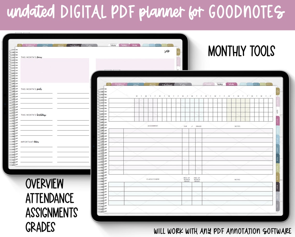 Digital Homeschool or Virtual Learning Planner | Undated Digital ...