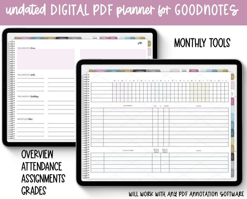 Digital Homeschool or Virtual Learning Planner Undated | Etsy