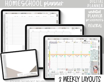 Digital Homeschool or Virtual Learning Planner Undated | Etsy