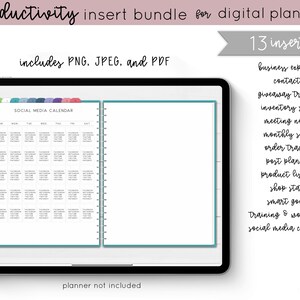 Productivity Digital Planner Inserts for Digital Planners and Journals ...