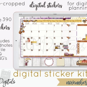 Nov 2018 Digital Planner Stickers | Digital Stickers | Fall Themed ...