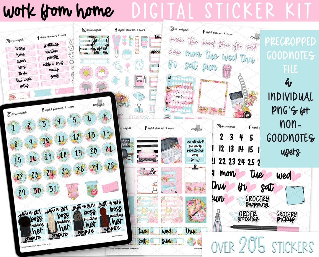 Digital Planner Work From Home Stickers | Fun and Functional Digital ...