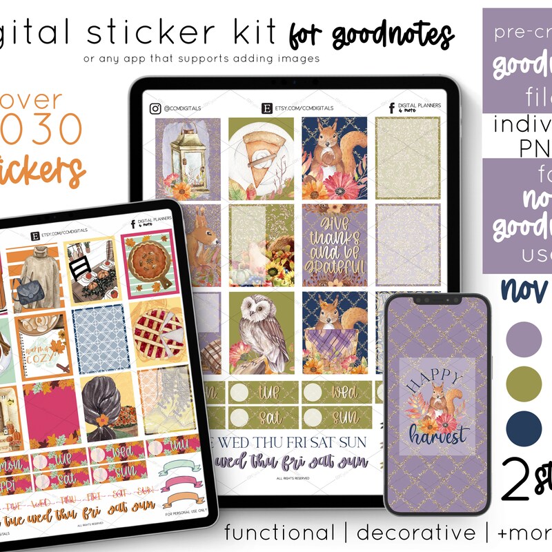 November Stickers Journal - Etsy