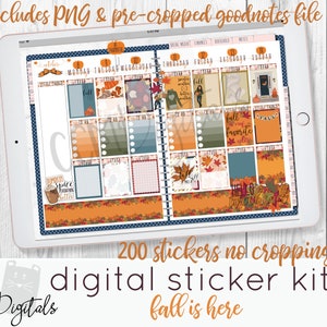 Fall Digital Planner Stickers Digital Stickers Goodnotes iPad Planner ...