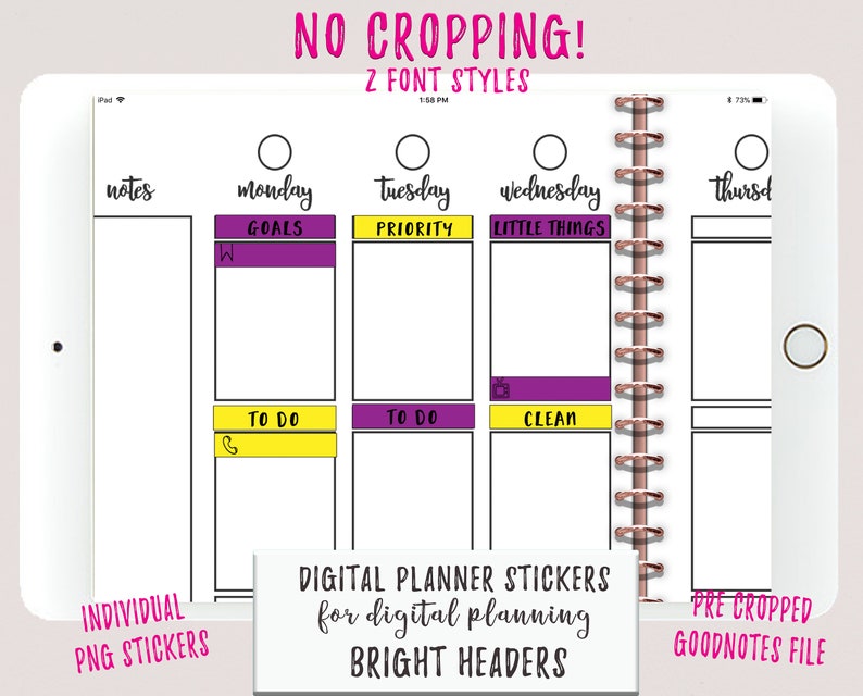 Digital Planner Stickers iPad Stickers Goodnotes Stickers | Etsy