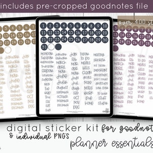 Digital Planner Dates Days Months Stickers | Digital Journal Sticker ...