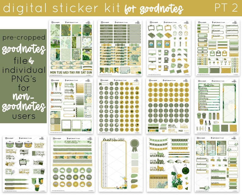 March 2021 Digital Planner Stickers Includes Spring Floral - Etsy