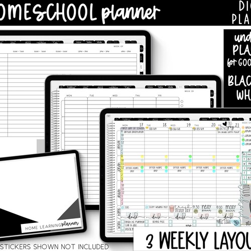 Digital Homeschool or Virtual Learning Planner Undated - Etsy