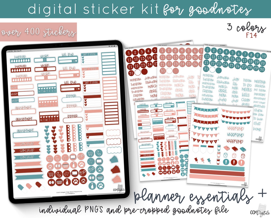 Digital Planner Dates Days Months Stickers | A Mini Sticker Kit of ...