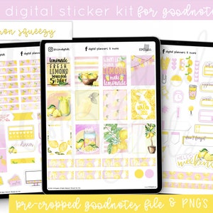 Digital Planner Stickers - Lemon Sticker Kit | A Lemon Themed Summer ...