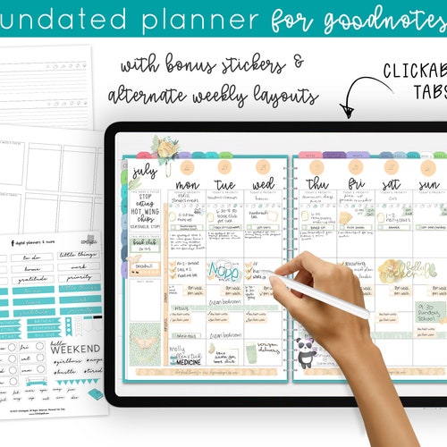 Digital Planner Undated Digital Planner for Goodnotes | Etsy