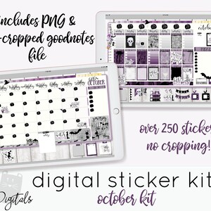 Halloween Oct 2018 Digital Planner Stickers | Purple and Black Witch ...