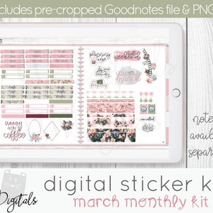 March 2019 Digital Planner Stickers | A Pink Winter Themed Digital ...