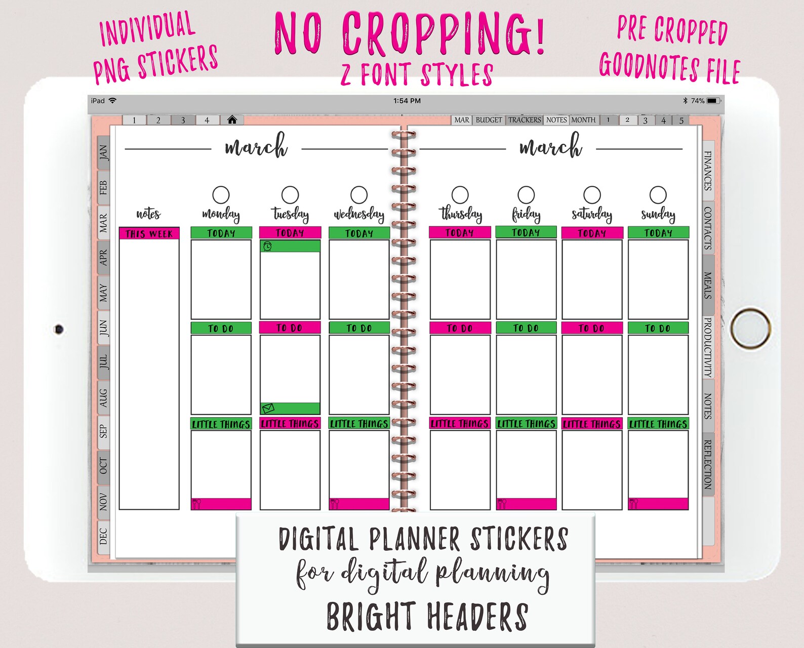 Digital Planner Stickers Ipad Stickers Goodnotes Stickers | Etsy