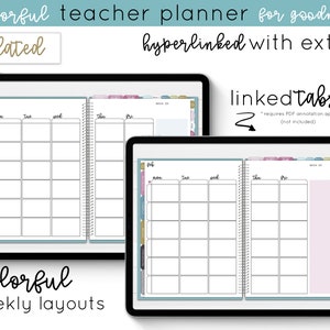 Digital Teacher Planner |undated Colorful Teacher Digital Planner for ...