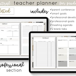Digital Teacher Planner | Undated Neutral Teacher Digital Planner for ...