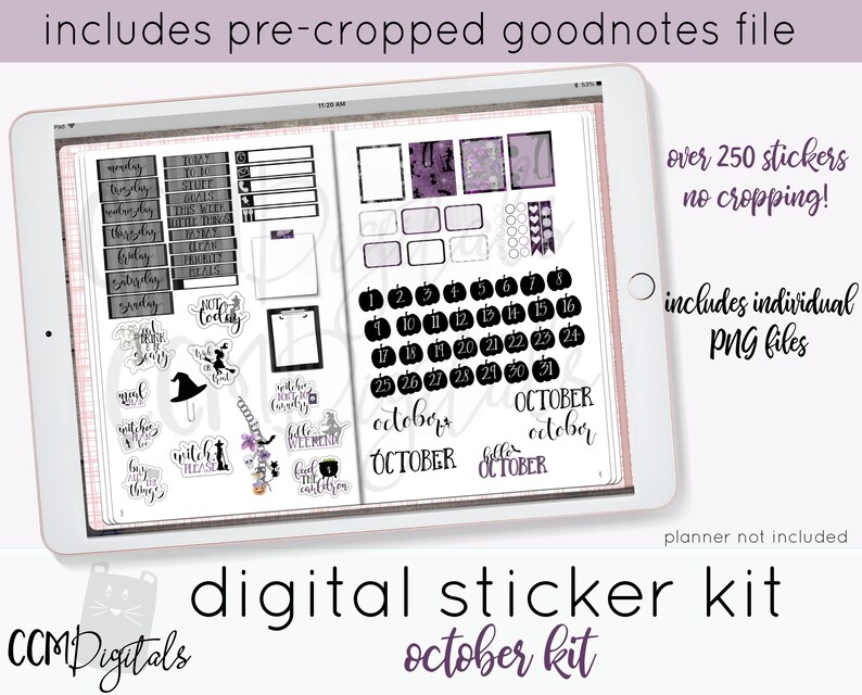 Halloween Oct 2018 Digital Planner Stickers Digital Stickers | Etsy