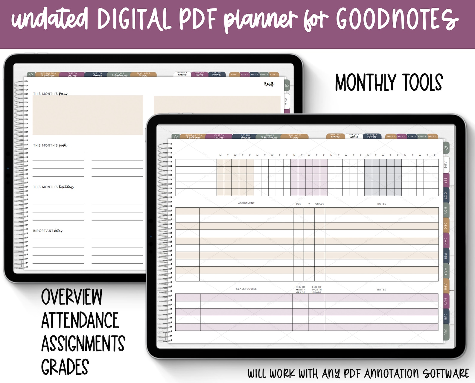 Digital Homeschool or Virtual Learning Planner Undated | Etsy