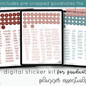 Digital Planner Dates Days Months Stickers | A Mini Sticker Kit of ...