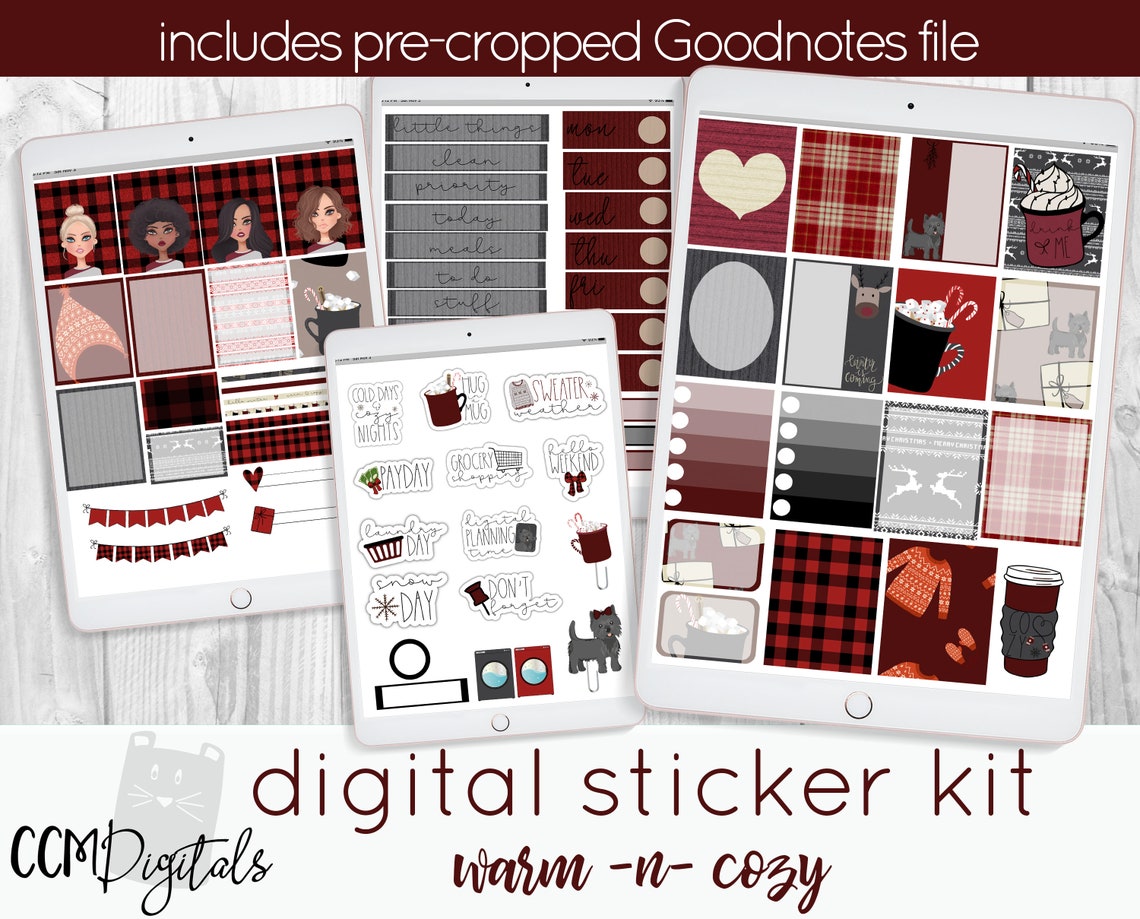 Winter Digital Planner Stickers Digital Stickers Goodnotes - Etsy