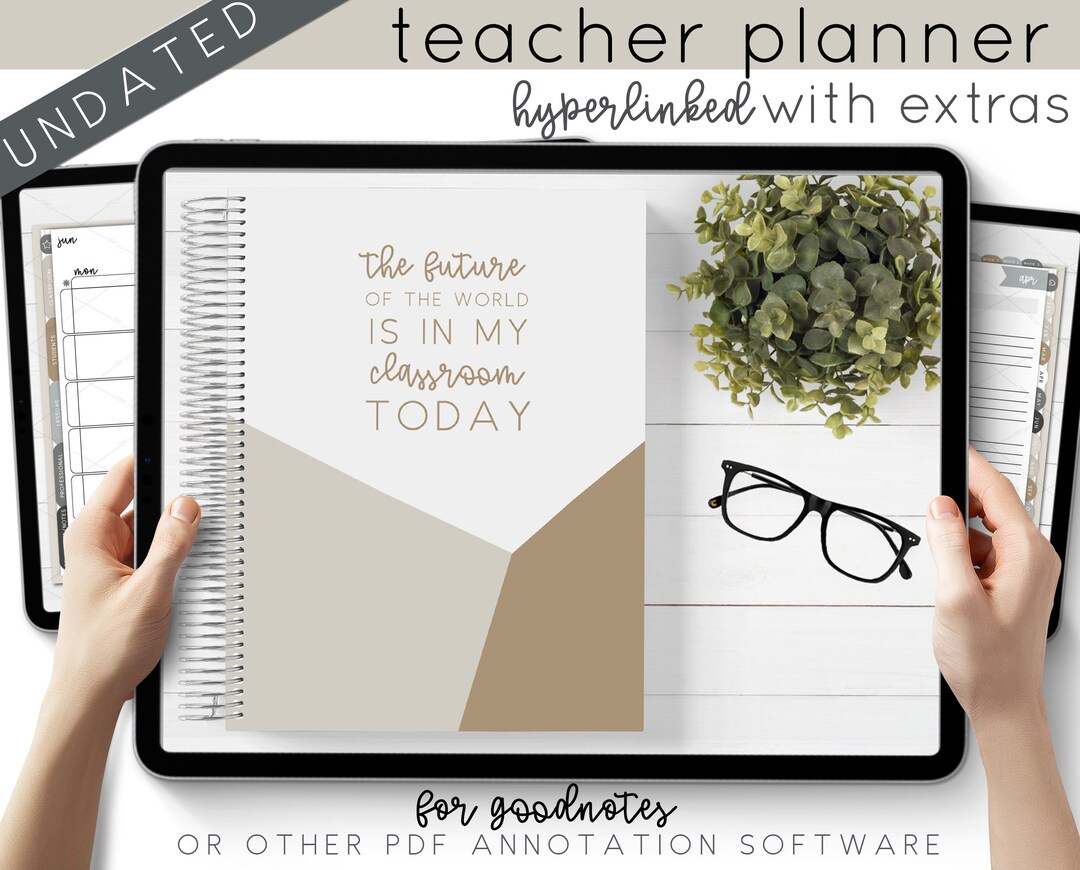 Digital Teacher Planner | Undated Neutral Teacher Digital Planner for ...