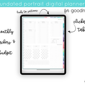 Undated Colorful Digital Planner for Goodnotes | Colorful Minimalist ...