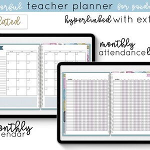 Digital Teacher Planner |undated Colorful Teacher Digital Planner for ...