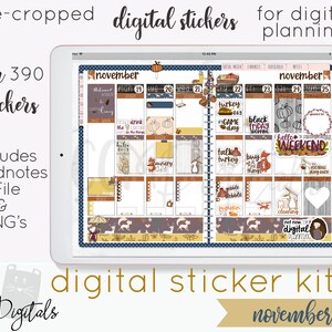 Nov 2018 Digital Planner Stickers | Digital Stickers | Fall Themed ...