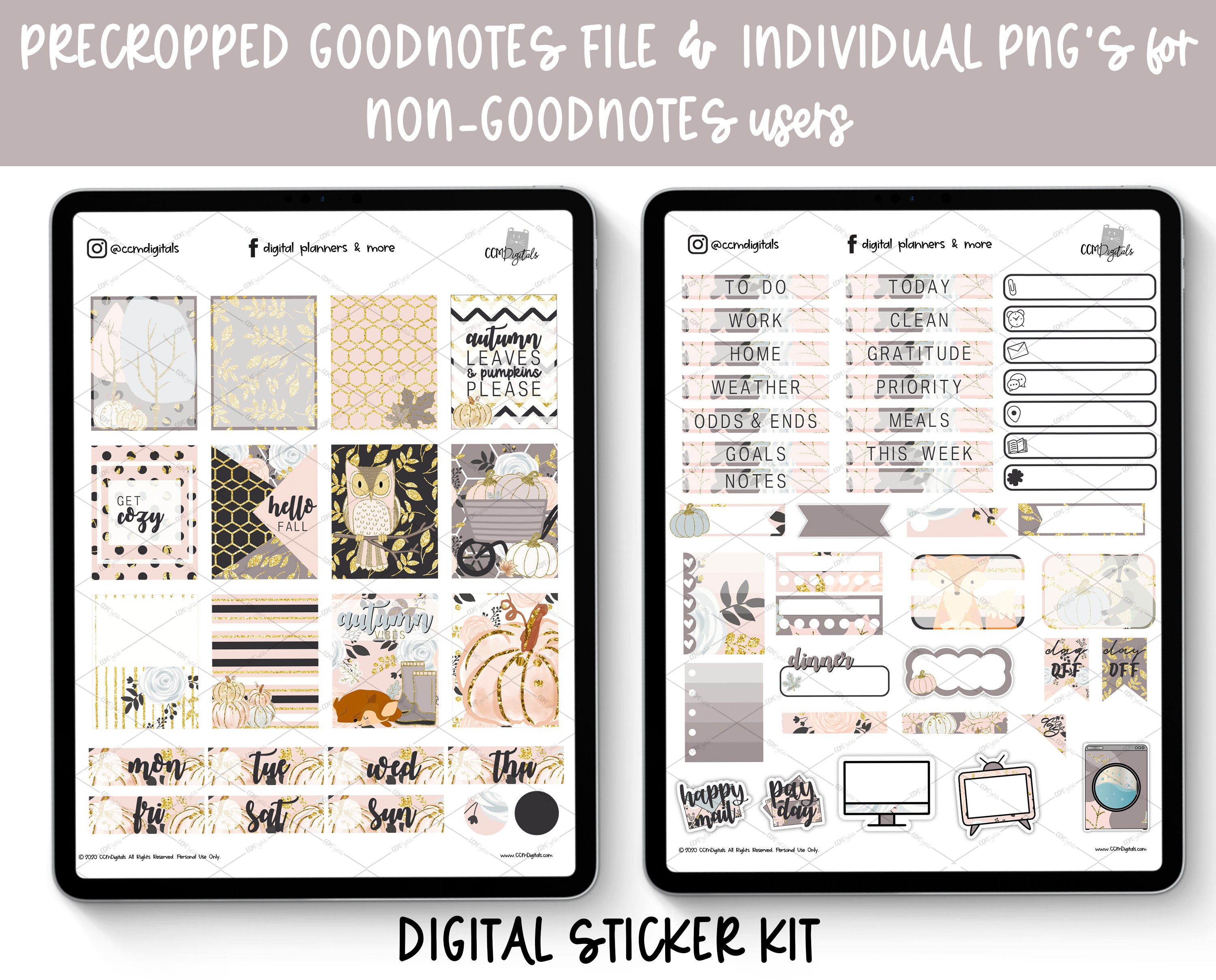 Cute & Cozy Autumn Digital Planner Stickers Goodnotes | Etsy