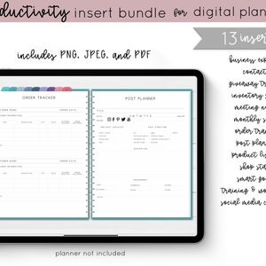 Productivity Digital Planner Inserts for Digital Planners and Journals ...