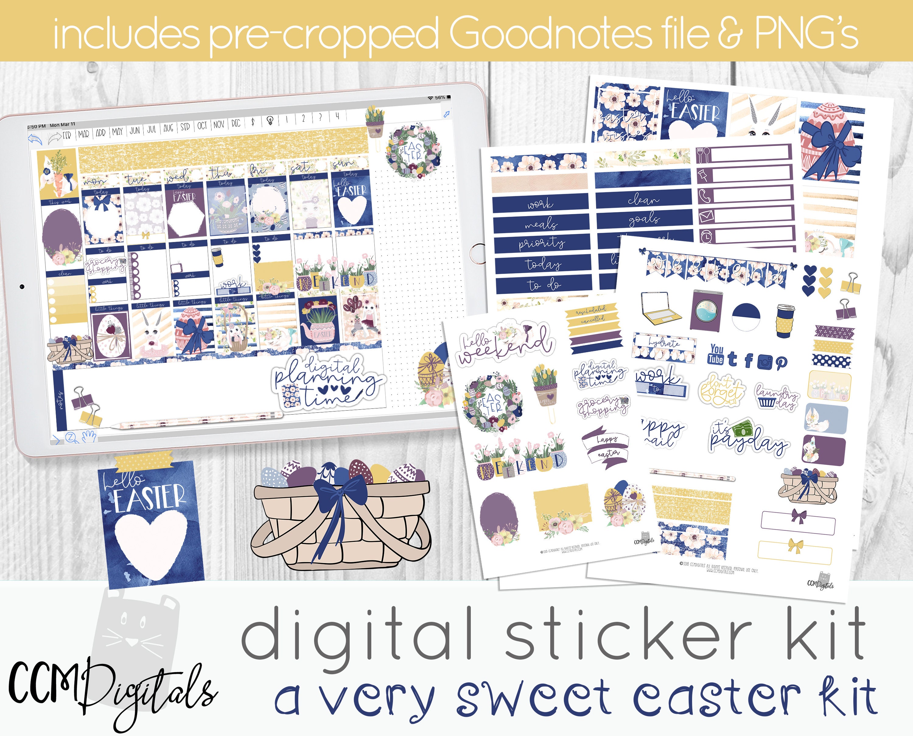 Paper & Party Supplies Calendars & Planners seasonal digital stickers ...