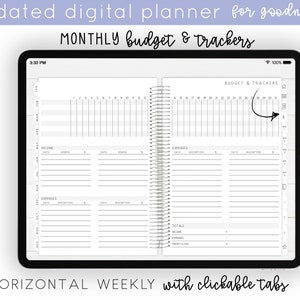 Landscape Undated Minimalist Digital Planner for Goodnotes ...