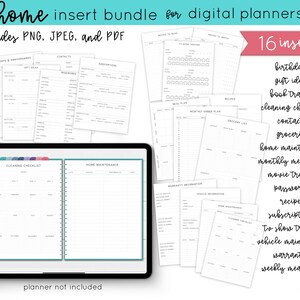 Home Digital Planner Insert Bundle for Digital Planners or Journals ...