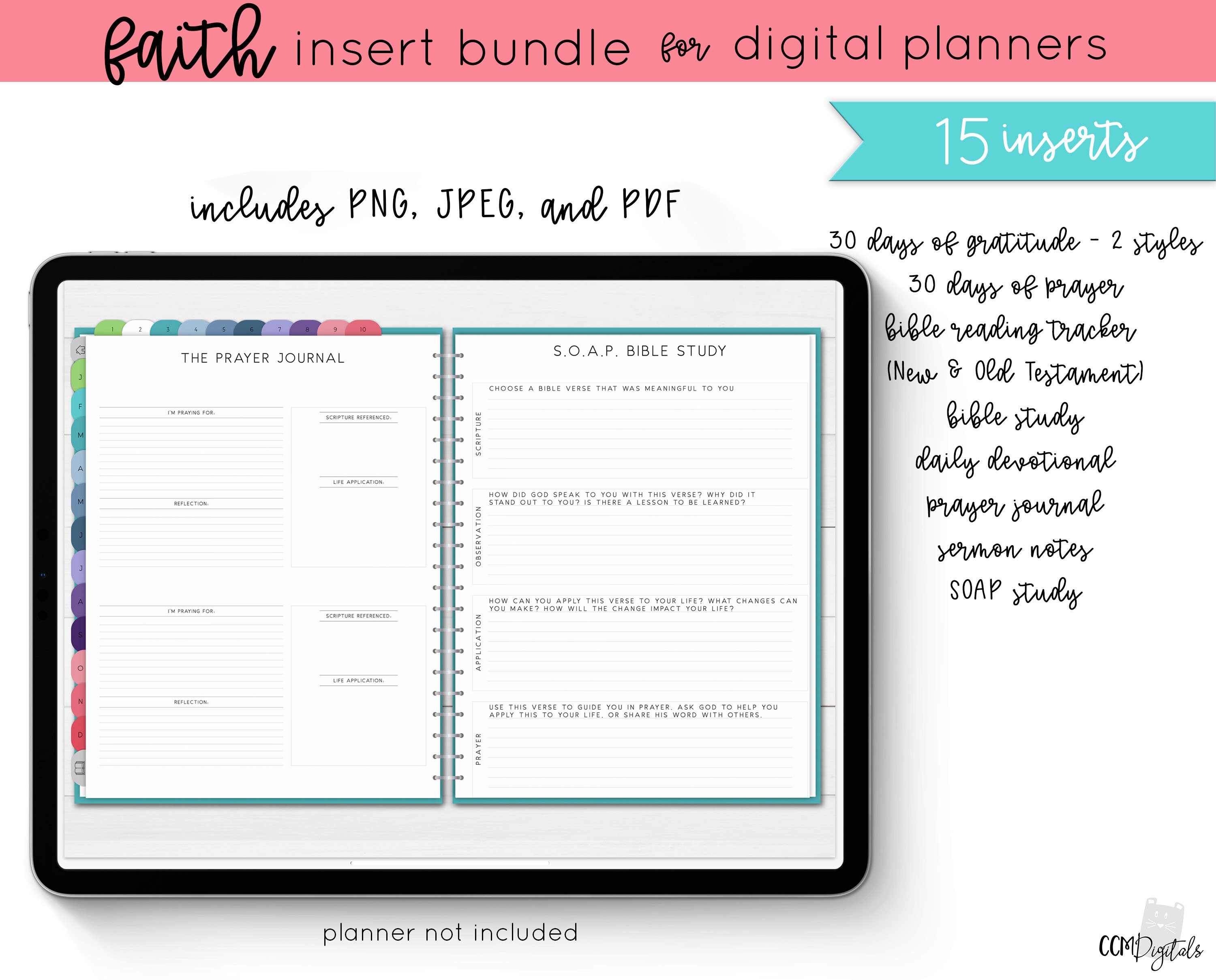 Faith Insert Pack for Digital Planning | Bible Study Inserts | Digital ...