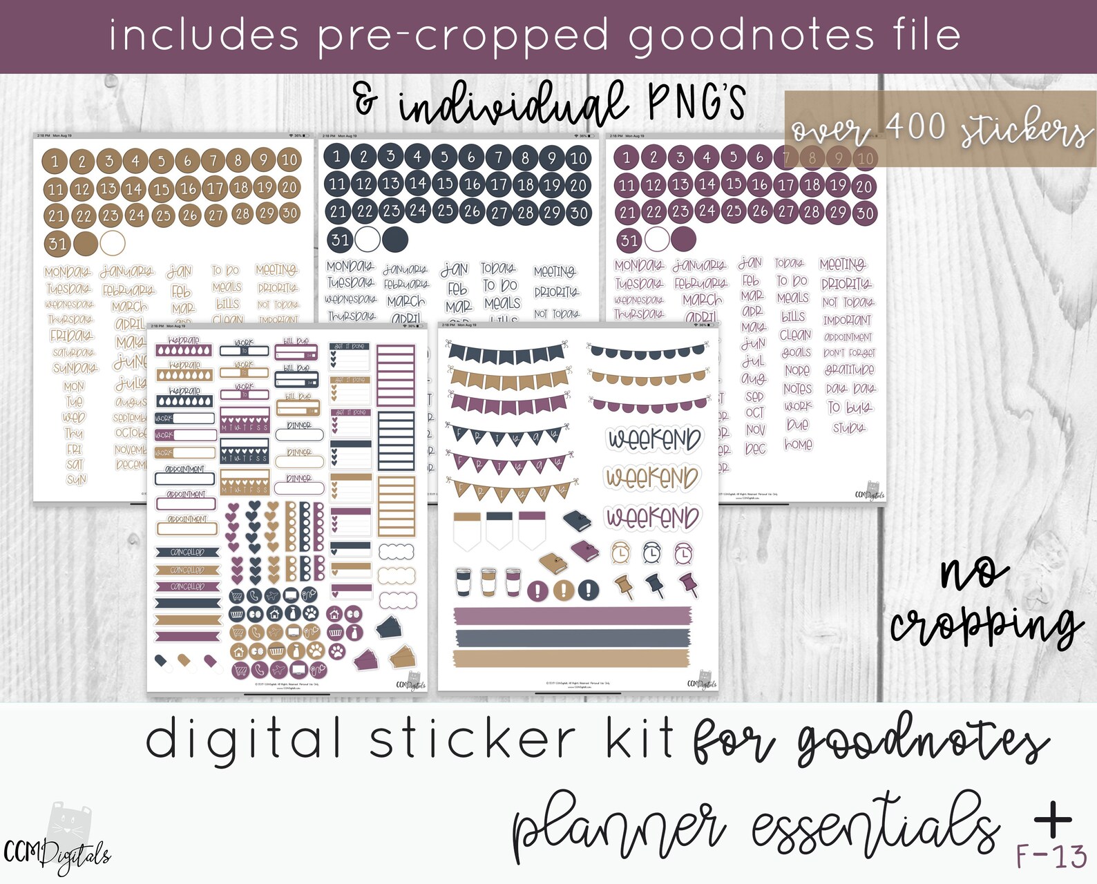 Digital Planner Dates Days Months Stickers Digital Journal - Etsy
