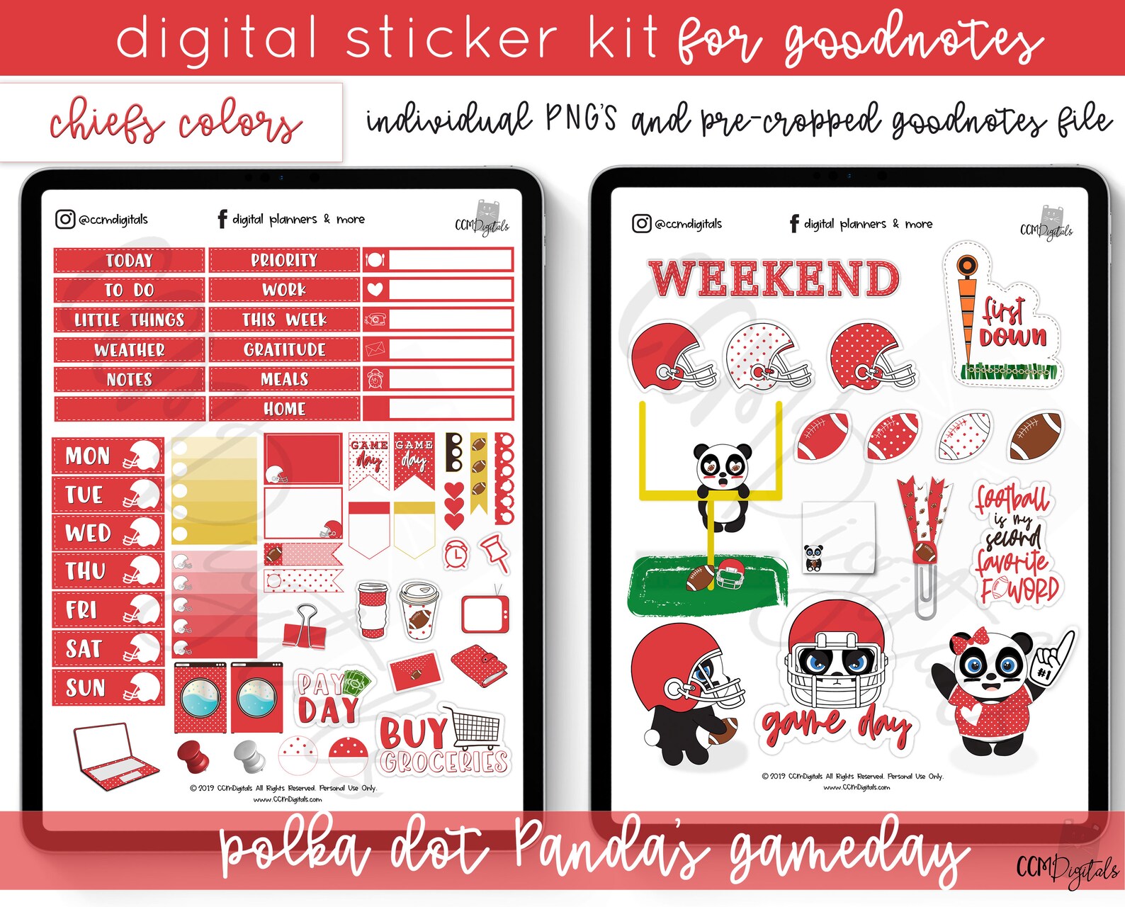 Digital Planner Football Stickers Goodnotes Stickers Ipad - Etsy