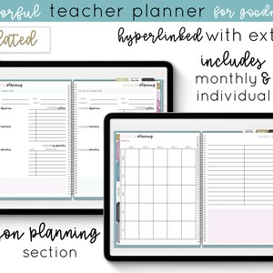 Digital Teacher Planner |undated Colorful Teacher Digital Planner for ...