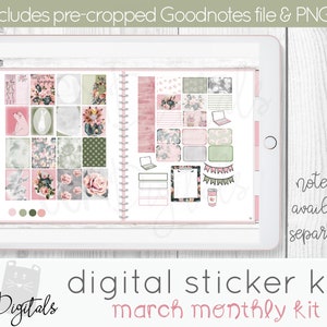 March 2019 Digital Planner Stickers | A Pink Winter Themed Digital ...