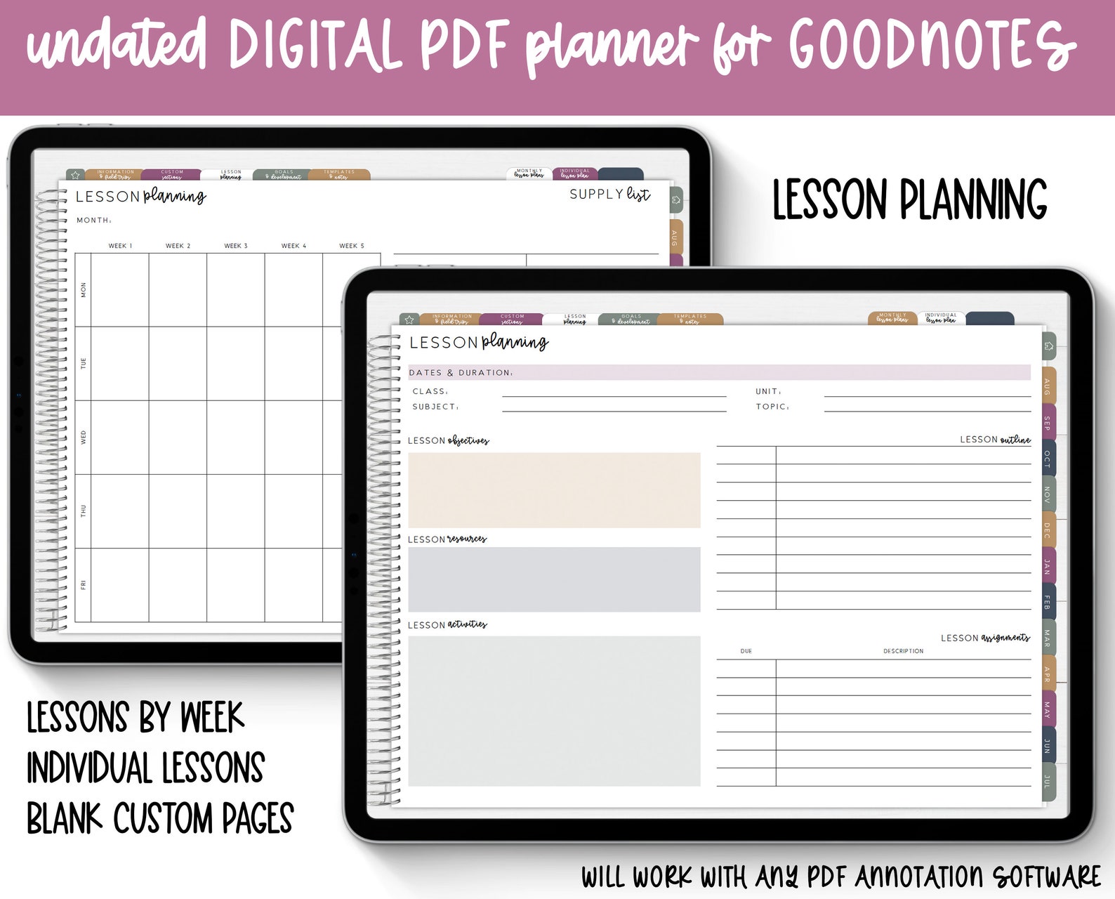 Digital Homeschool or Virtual Learning Planner Undated | Etsy