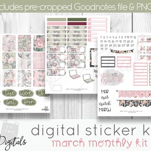 March 2019 Digital Planner Stickers | A Pink Winter Themed Digital ...